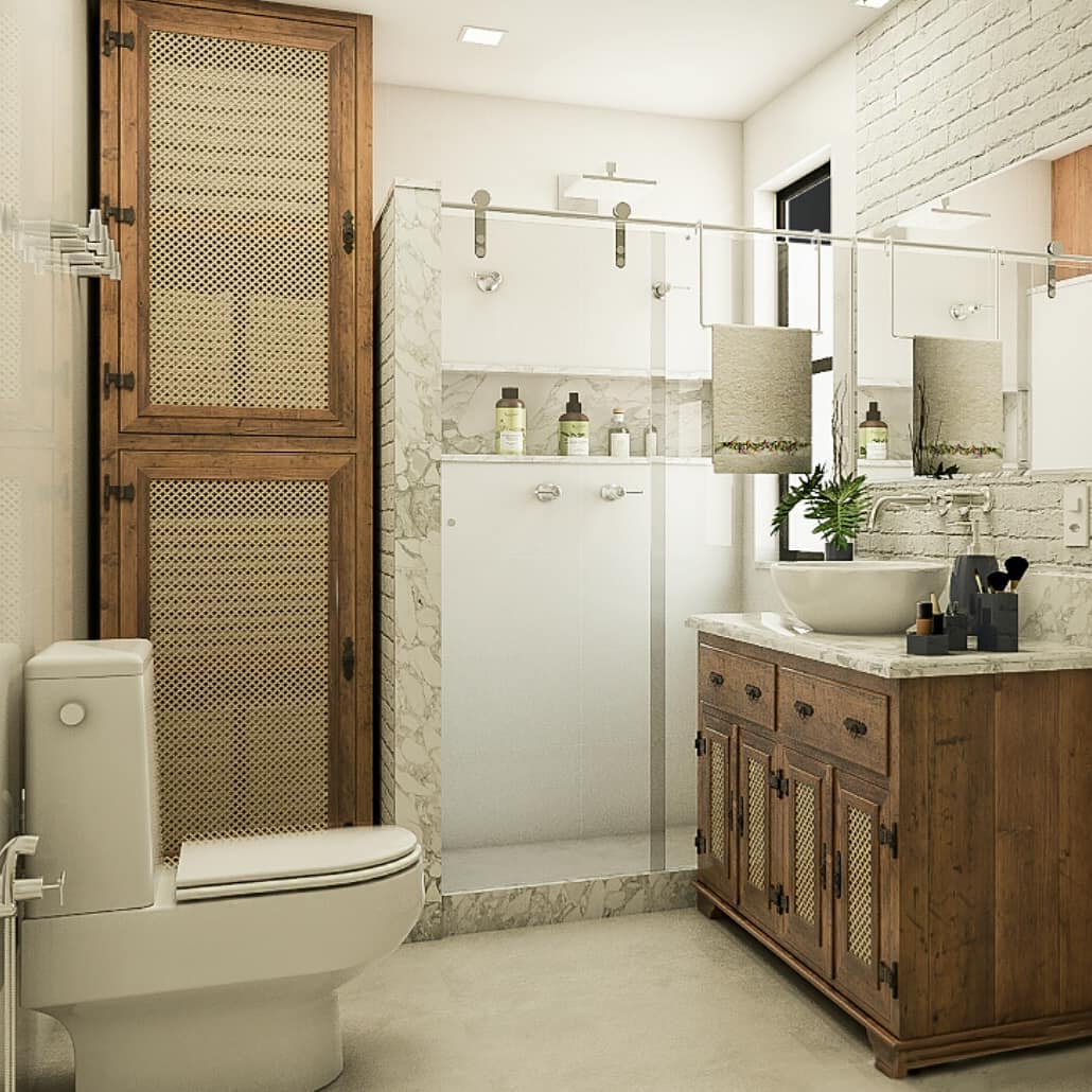 Banheiro Rústico: 50 fotos e inspirações - Dicas Decor